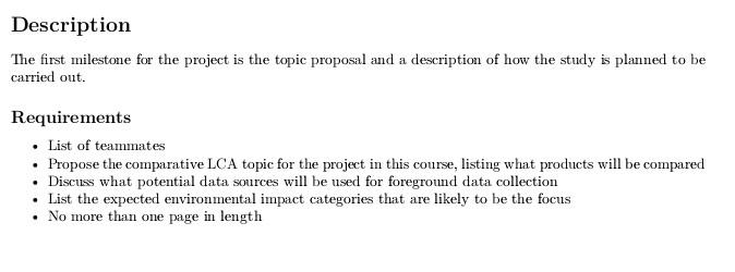 Solved the LCA topic should be one that has not been heavily | Chegg.com