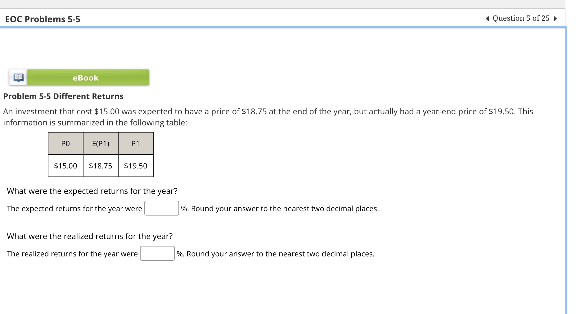 Solved EOC Problems 5-5【 ﻿Question 5 ﻿of 25 *Problem 5-5 | Chegg.com