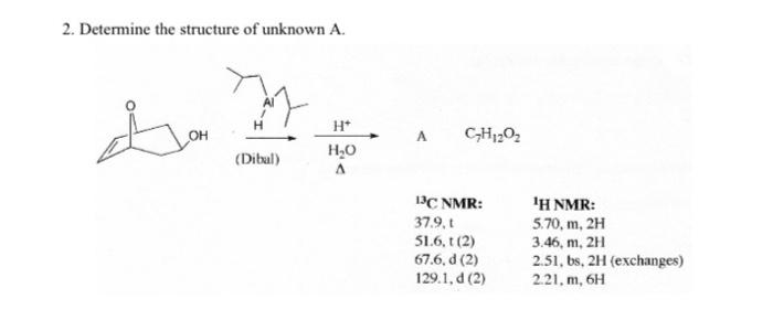 Solved 2. Determine the structure of unknown A. OH А CH1202 | Chegg.com