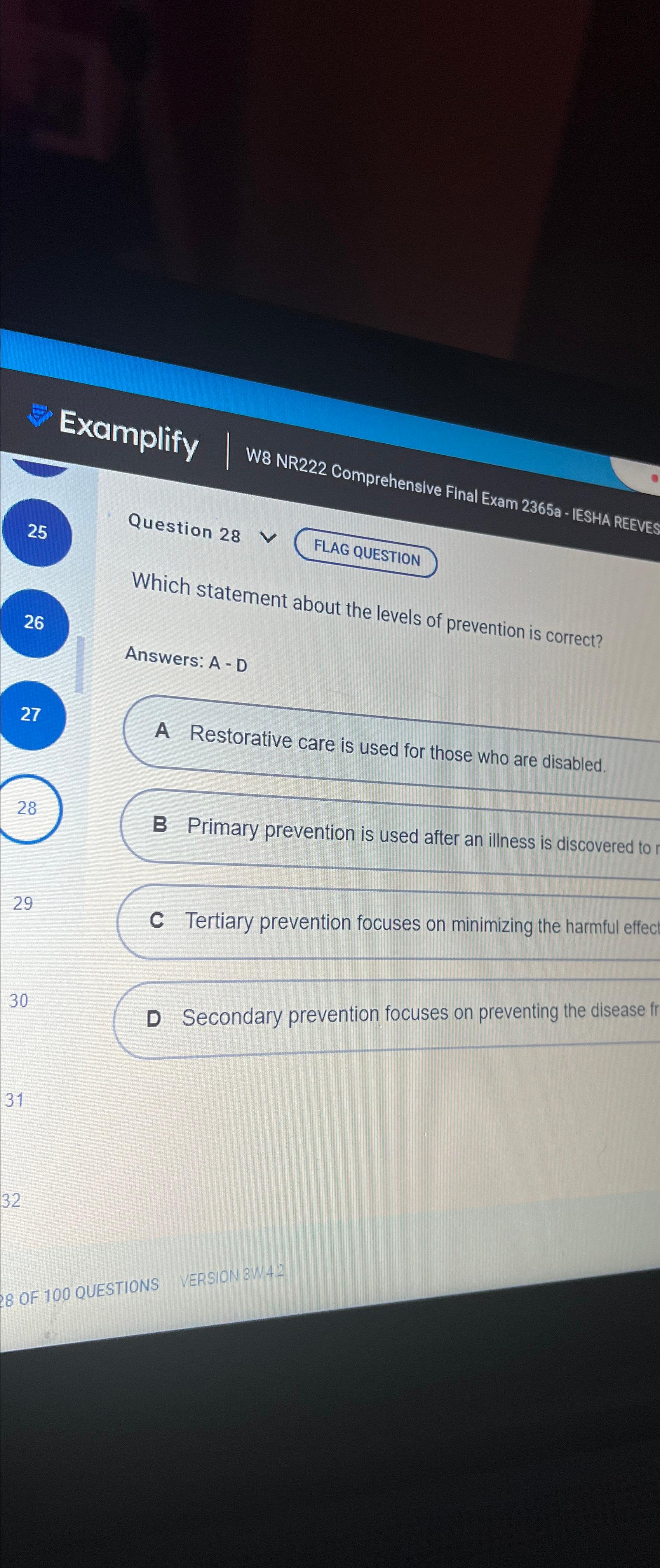 Solved ExamplifyW8 ﻿NR222 ﻿Comprehensive Final Exam 2365a - | Chegg.com