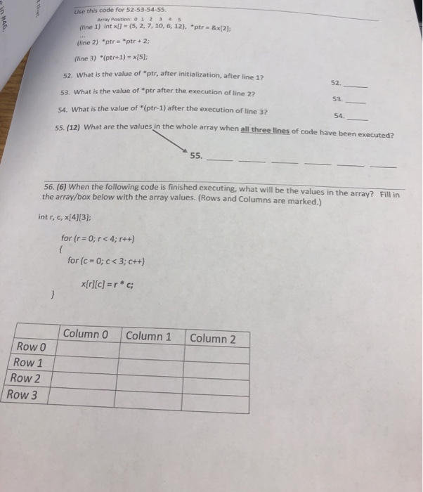 Solved Use this code for 52-53-54-55. Array Position 012 | Chegg.com