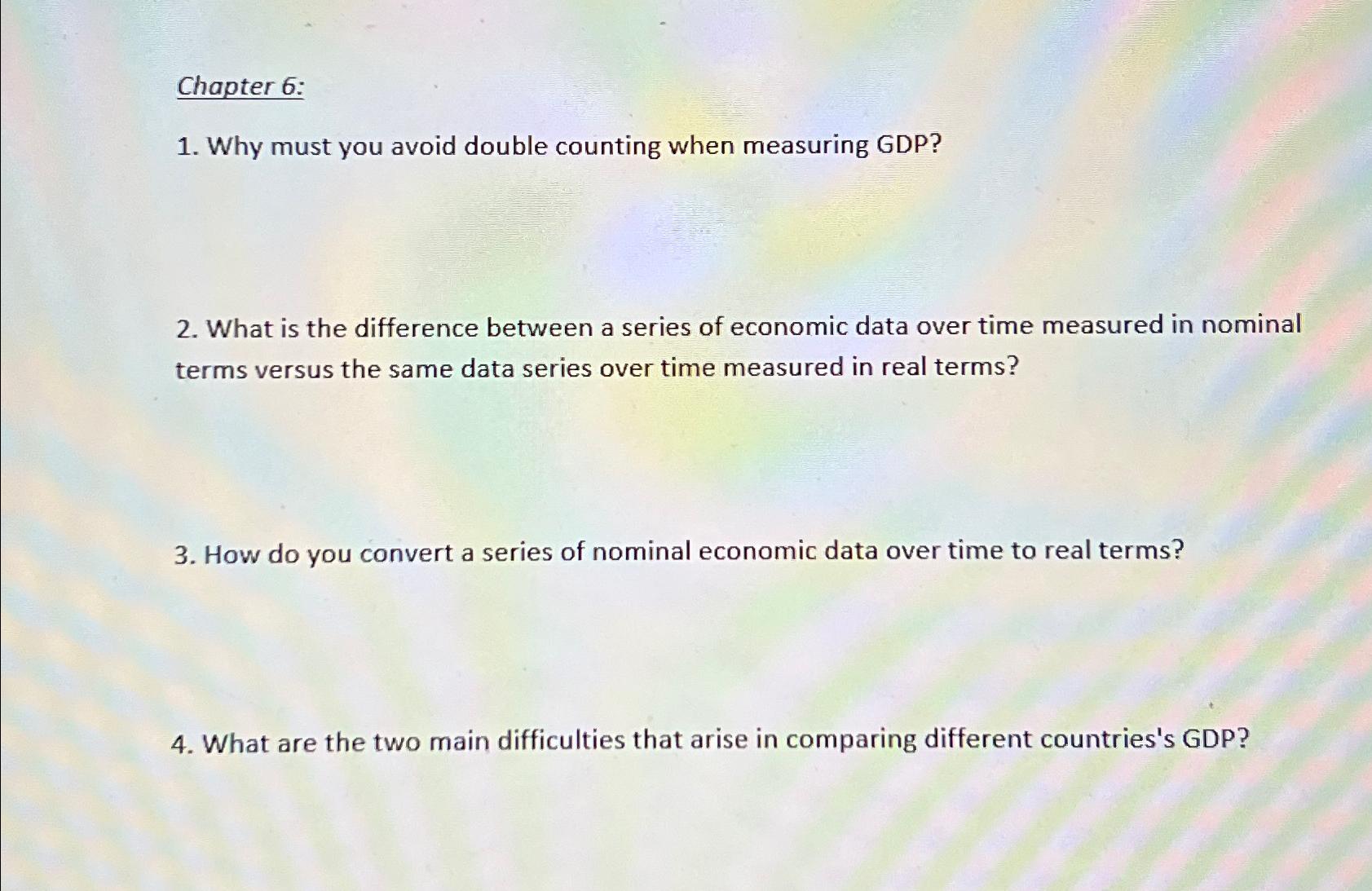 Solved Chapter 6:Why must you avoid double counting when | Chegg.com