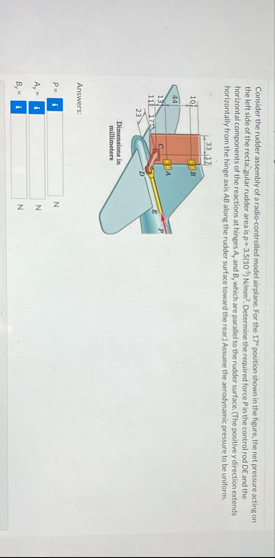 Consider the rudder assembly of a radio-controlled | Chegg.com