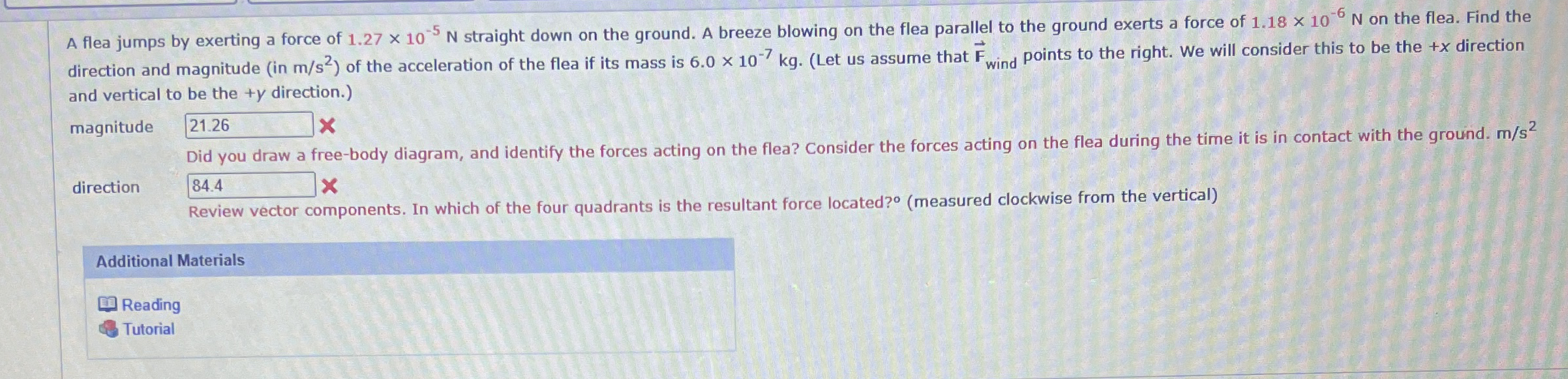 Solved A flea jumps by exerting a force of 1.27×10-5N | Chegg.com