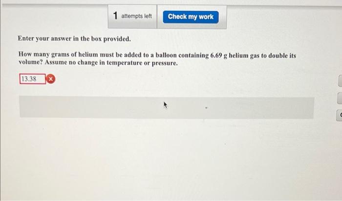 Solved 1 attempts left Check my work Enter your answer in | Chegg.com