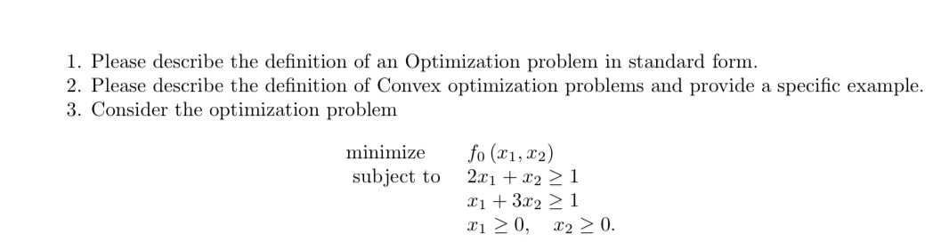 Solved Please describe the definition of an Optimization | Chegg.com