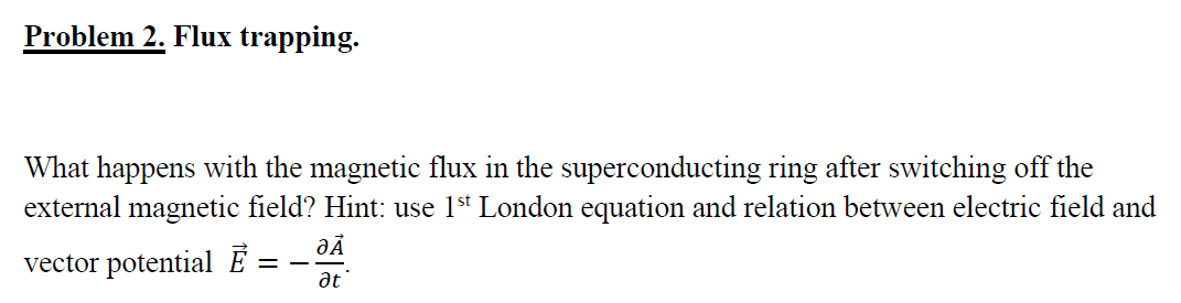 Solved Problem 2. ﻿Flux trapping.What happens with the | Chegg.com