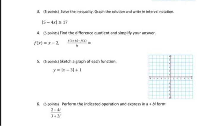 Solved 3. (5 points) Solve the inequality. Graph the | Chegg.com