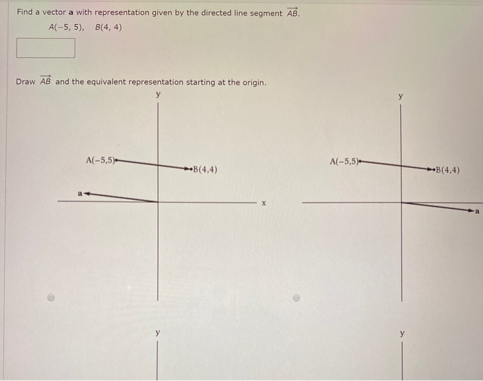 Solved Find a vector a with representation given by the | Chegg.com