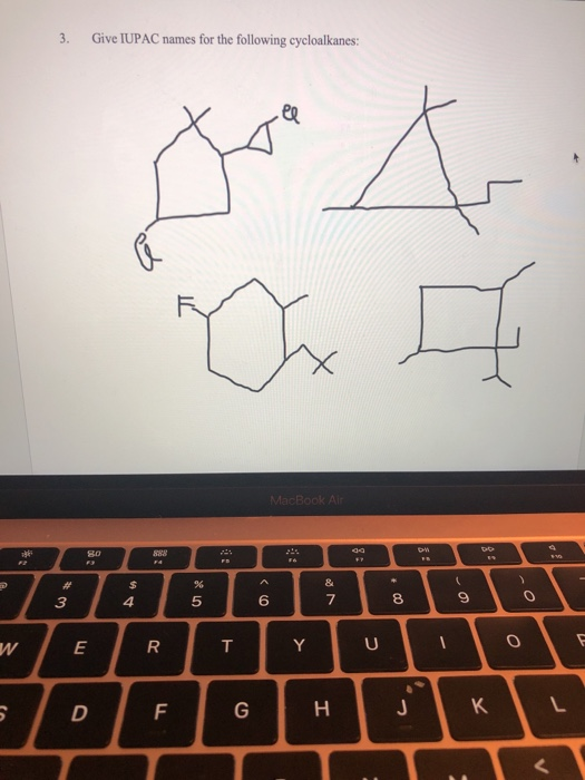 Solved 3. Give IUPAC names for the following cycloalkanes: | Chegg.com