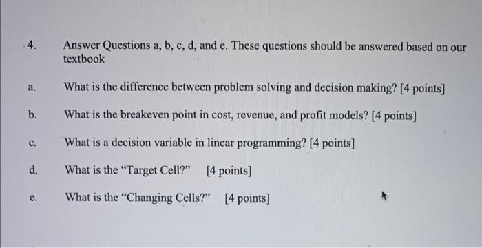 Solved 4. Answer Questions a, b, c, d, and e. These | Chegg.com