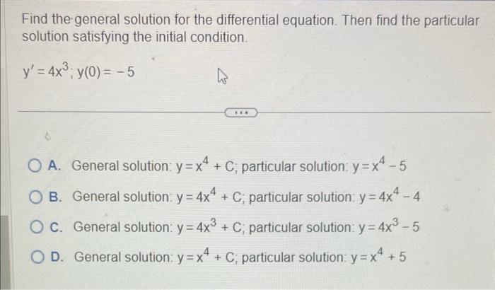 Solved Find the general solution for the differential | Chegg.com