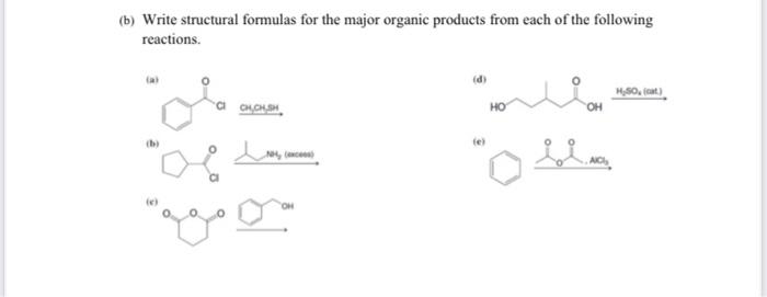 Solved ASSIGNMENTWrite structural formulas for the major | Chegg.com