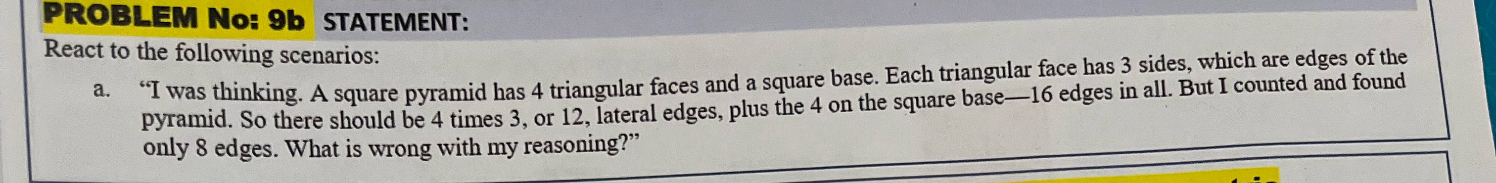 Solved PROBLEM No: 9b STATEMENT:React to the following | Chegg.com