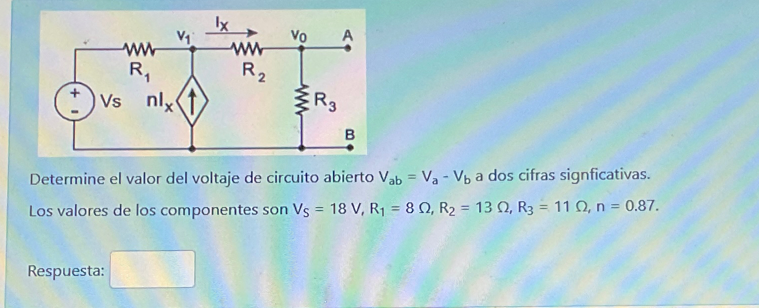 Solved Determine el valor del voltaje de circuito abierto | Chegg.com