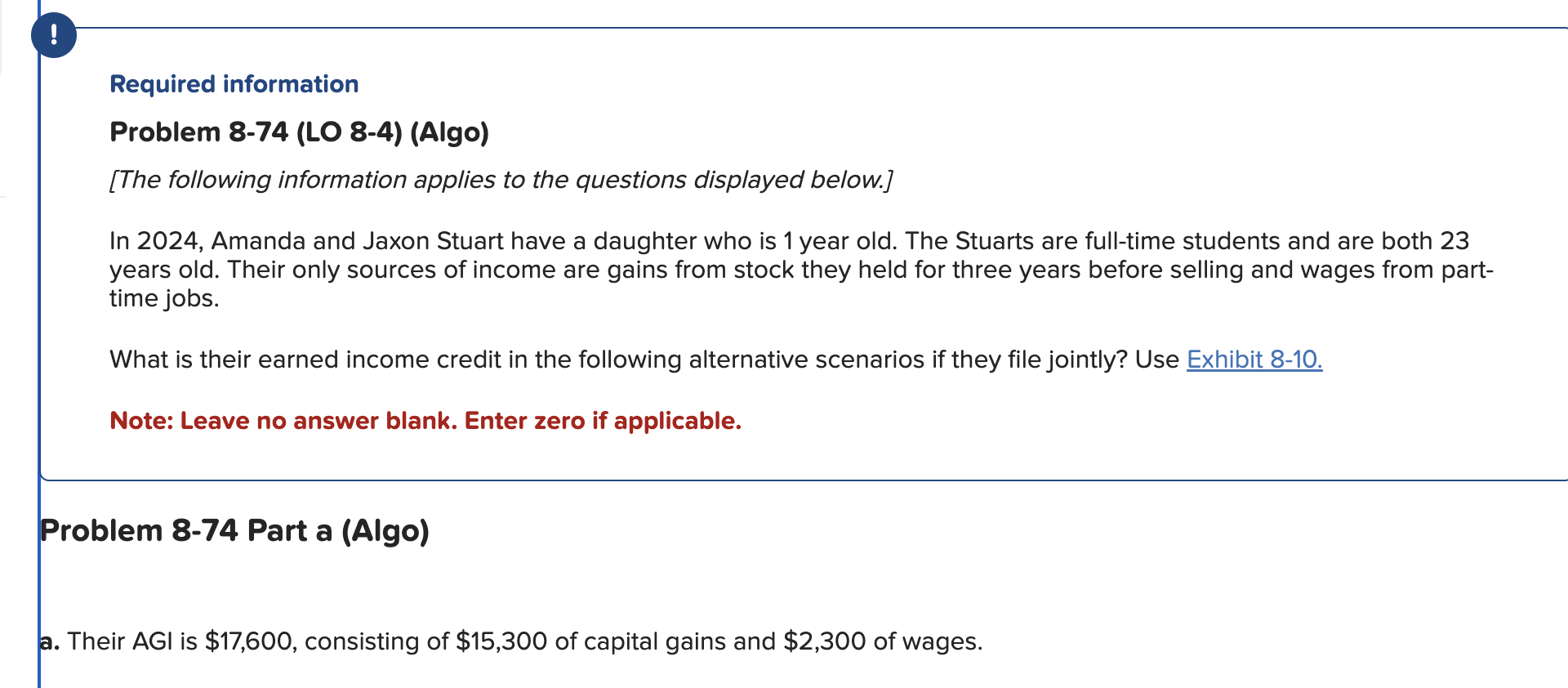 Solved Required information Problem 8-74 (LO | Chegg.com