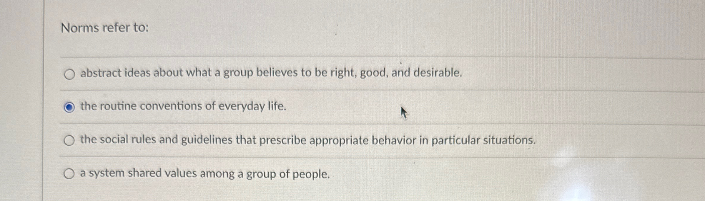 Solved Norms refer to:abstract ideas about what a group | Chegg.com