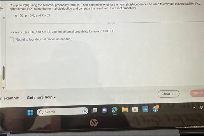 Solved Compute P(X) using the binomial probability formula. | Chegg.com