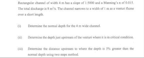 Solved Rectangular channel of width 4 ﻿m has a slope of | Chegg.com