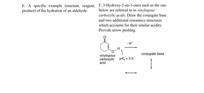 Solved E. A specific example (reactant, reagent, F. | Chegg.com