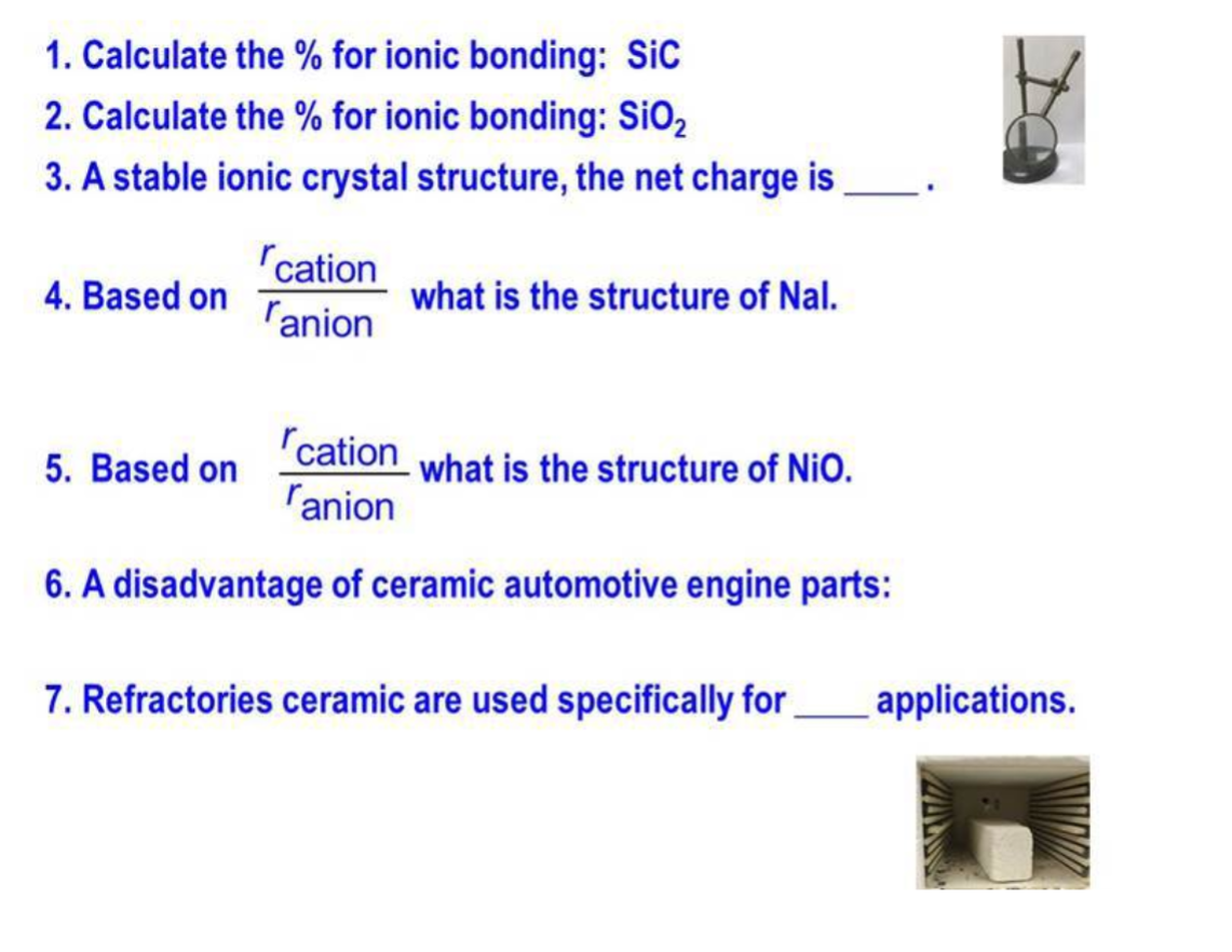 Solved Calculate the % ﻿for ionic bonding: SiCCalculate the | Chegg.com