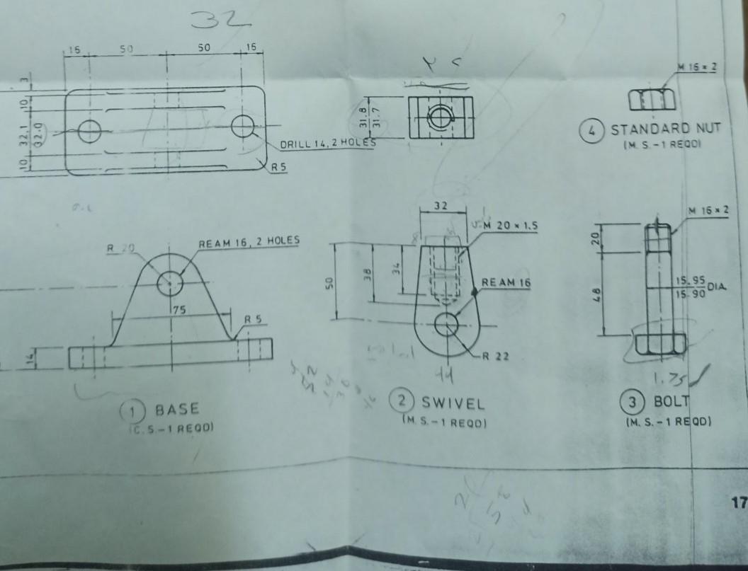 Solved Draw, full size, the following general assembly views | Chegg.com