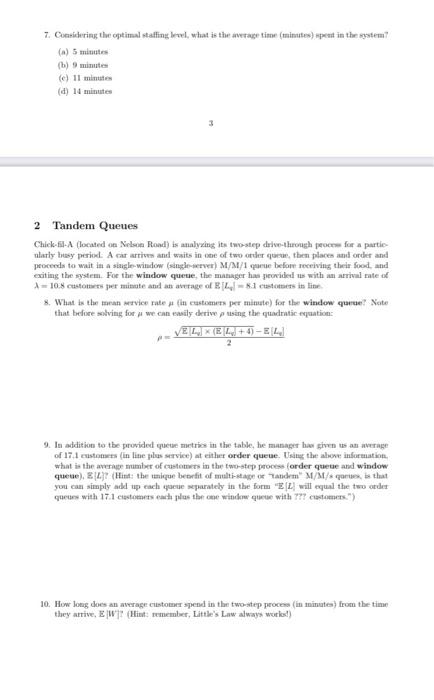 (a) 5 minutes (b) 9 minutem (c) 11 minties (d) 14 | Chegg.com