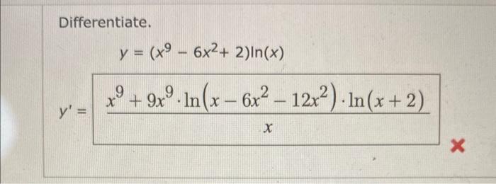 Solved Differentiate. | Chegg.com