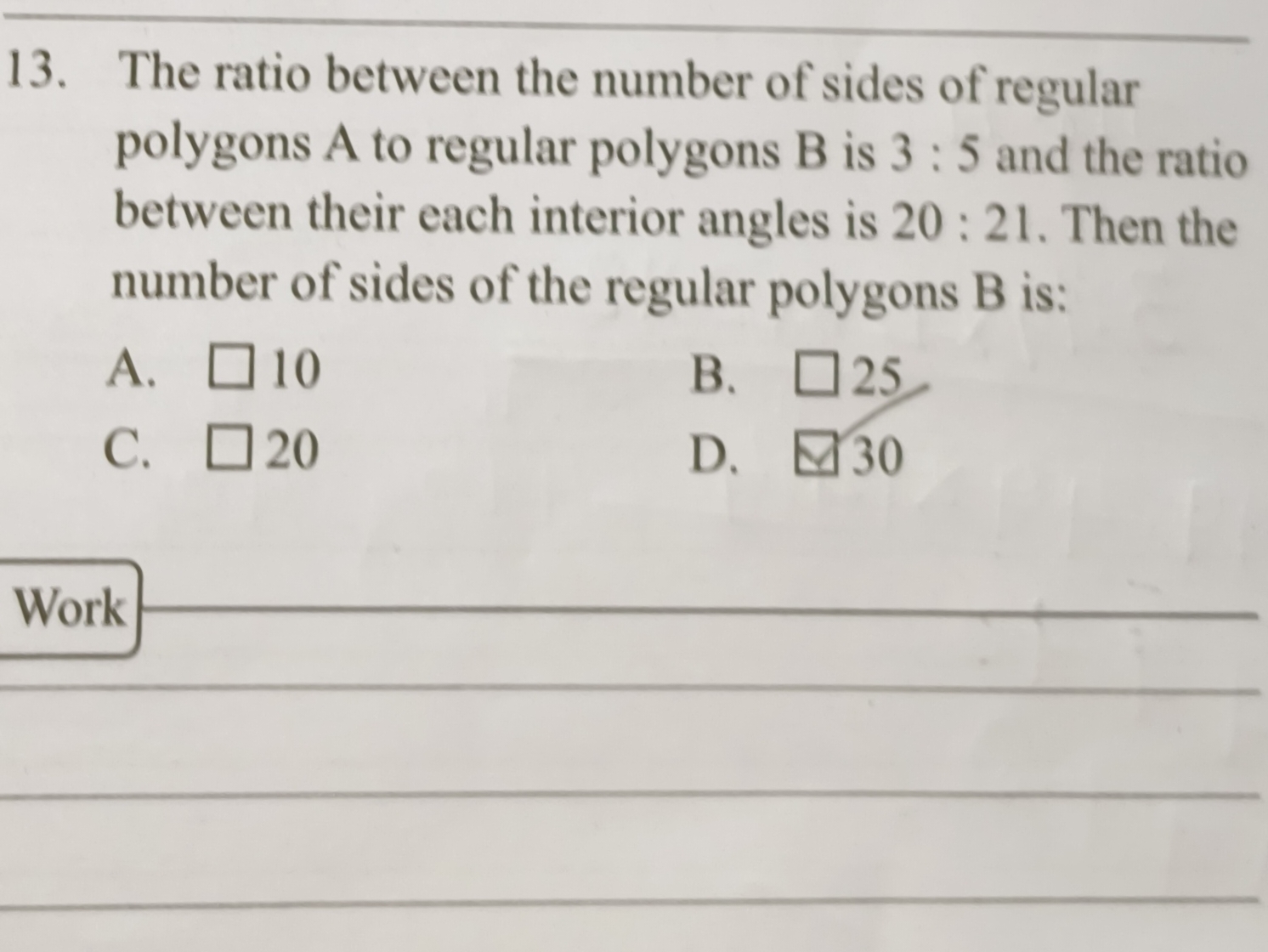 Solved The ratio between the number of sides of | Chegg.com