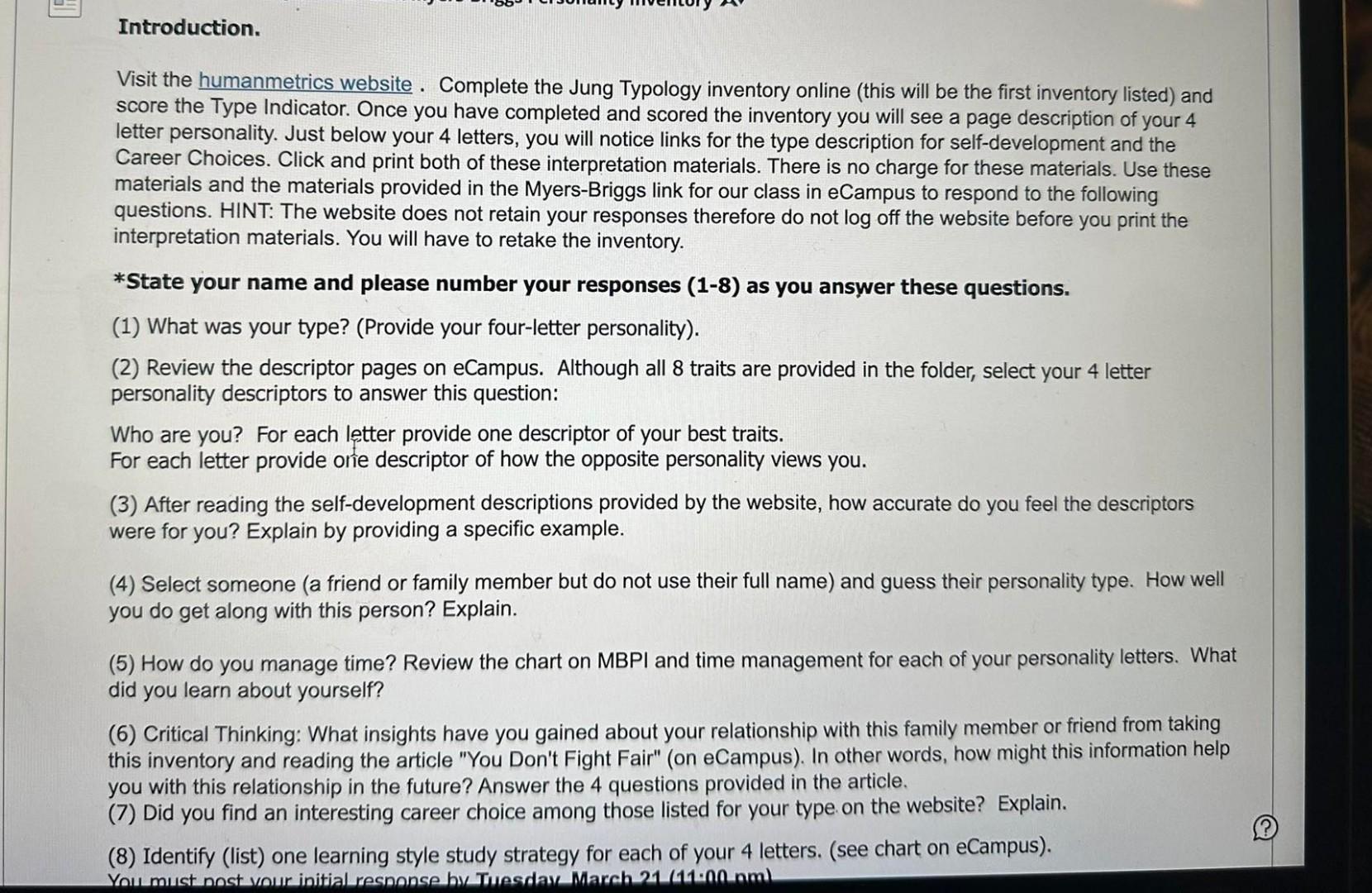 Solved Visit the humanmetrics website. Complete the Jung | Chegg.com