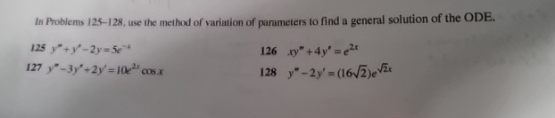 nNonhomogeneous, linear higher order ODE. In Problems | Chegg.com