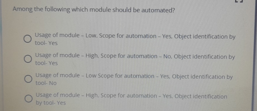 Solved Among the following which module should be | Chegg.com