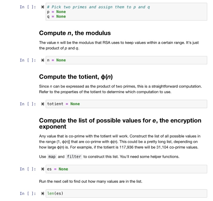 Implementing RSA In this assignment we will be | Chegg.com