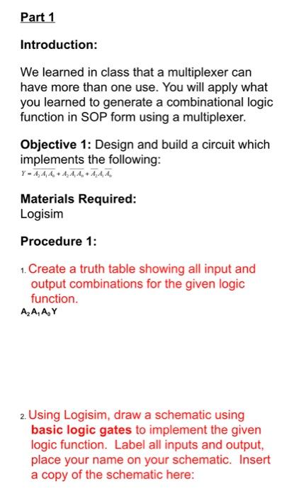 Solved Introduction: We learned in class that a multiplexer | Chegg.com