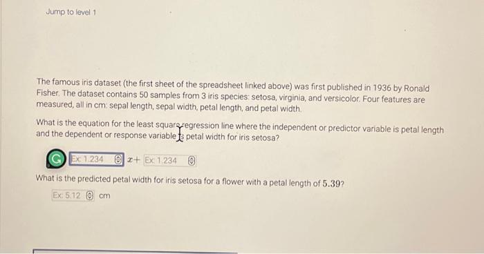 Solved The famous iris dataset (the first sheet of the | Chegg.com