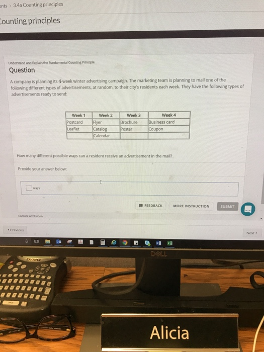 Solved ants 3.4a Counting principles ounting principles the | Chegg.com
