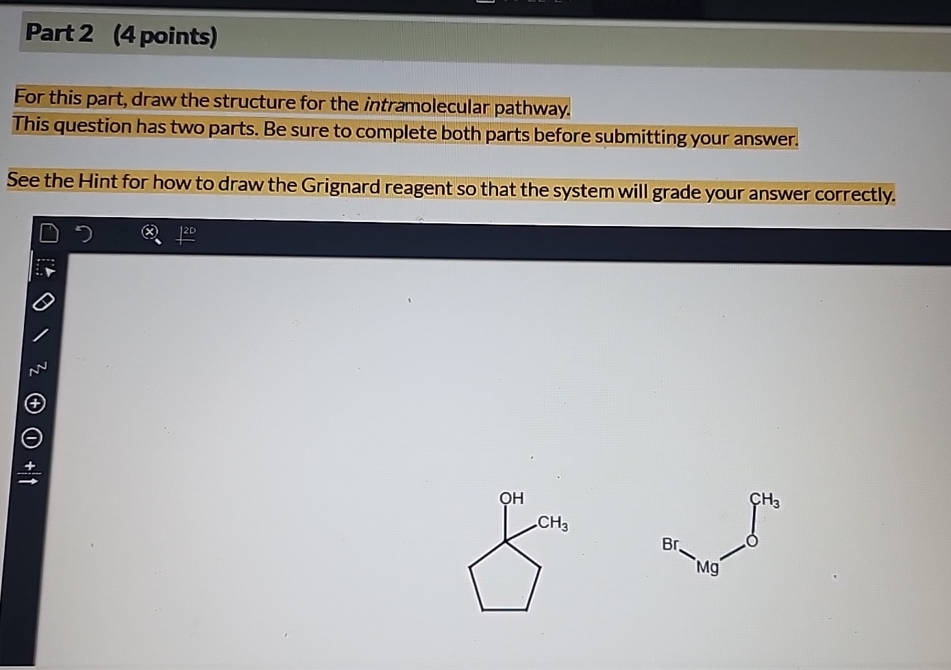 Part 2 (4 ﻿points)For this part, draw the structure | Chegg.com