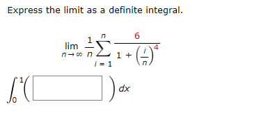 Solved Express the limit as a definite | Chegg.com