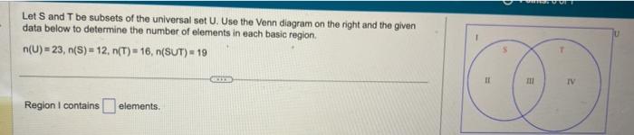 [Solved]: Let ( S ) and T be subsets of the universal set