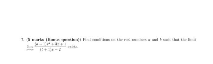 Solved 7. (5 marks (Bonus question)) Find conditions on the | Chegg.com