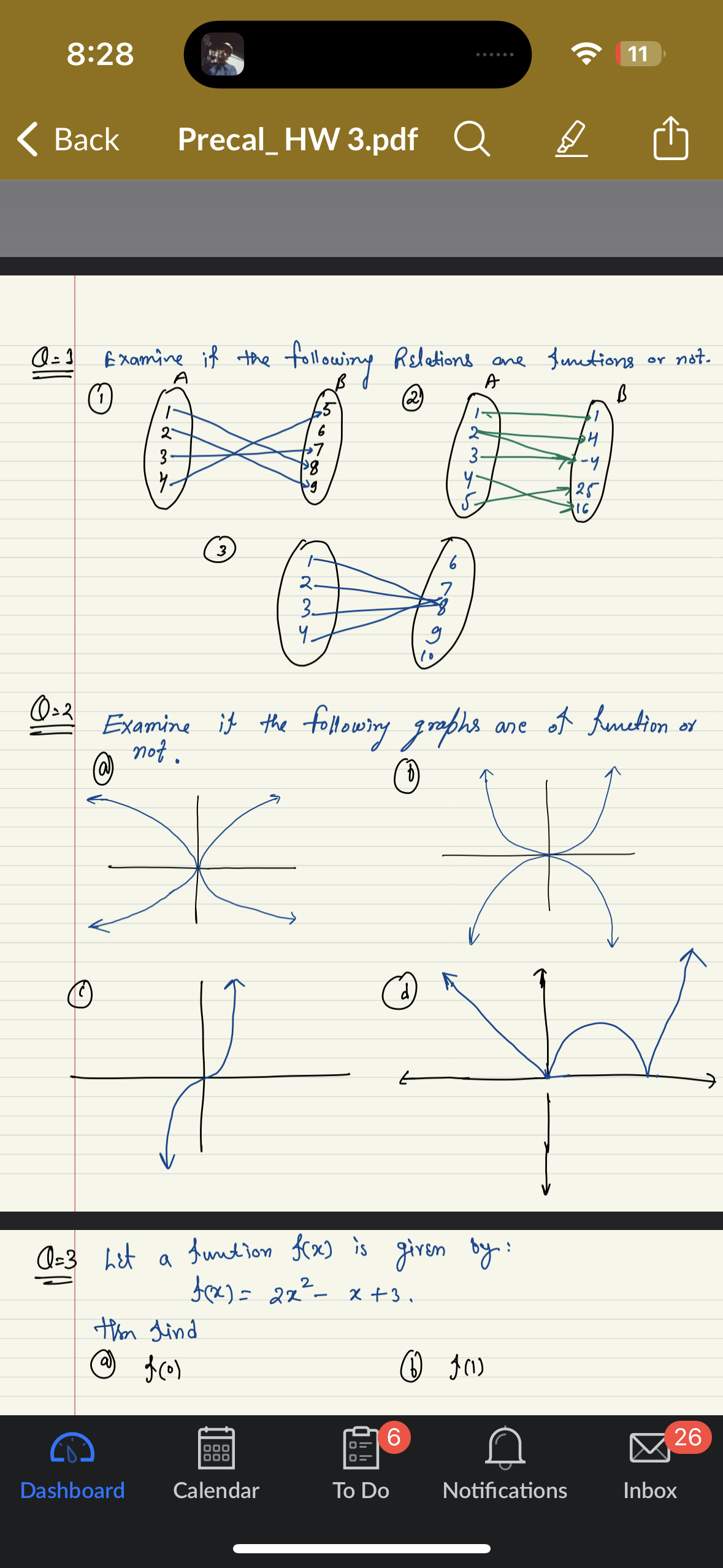 Solved 8:2811BackPrecal_HW 3.pdfQ=1nn*Q=2 ﻿Examine it the | Chegg.com