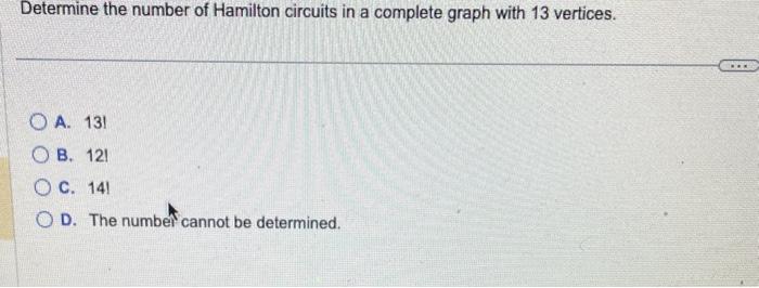 Solved Determine the number of Hamilton circuits in a | Chegg.com