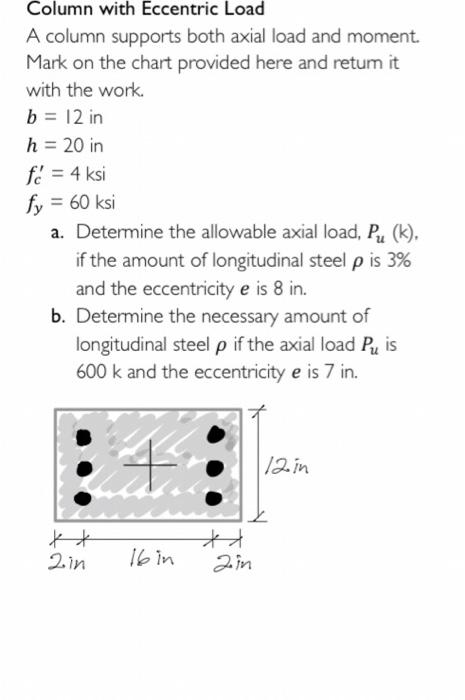 Solved Column with Eccentric Load A column supports both | Chegg.com