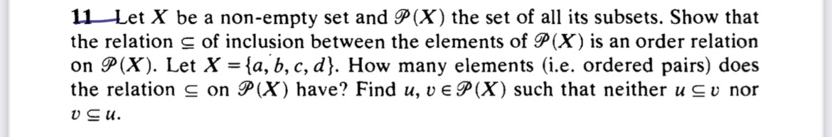 Solved 11 ﻿Let x ﻿be a non-empty set and P(x) ﻿the set of | Chegg.com