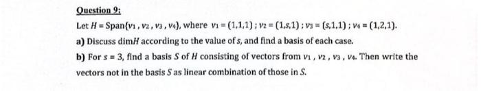 Solved Let H=Span{v1,v2,v3,v4), where | Chegg.com