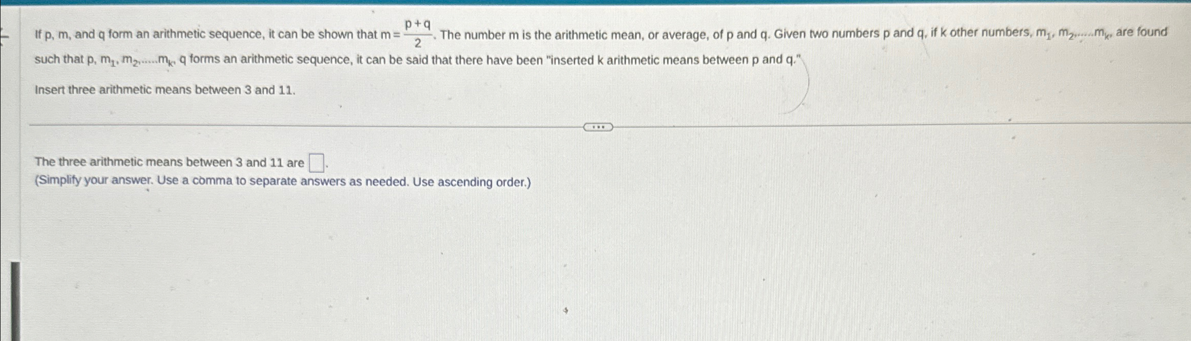 Solved If p,m, ﻿and q ﻿form an arithmetic sequence, it can | Chegg.com