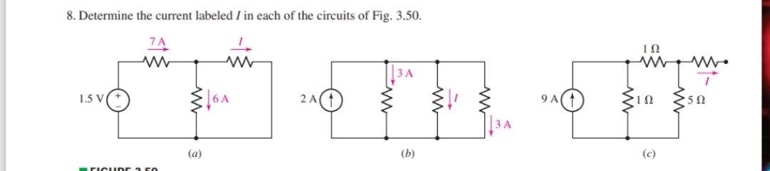 Solved Determine the current labeled I in each of the | Chegg.com