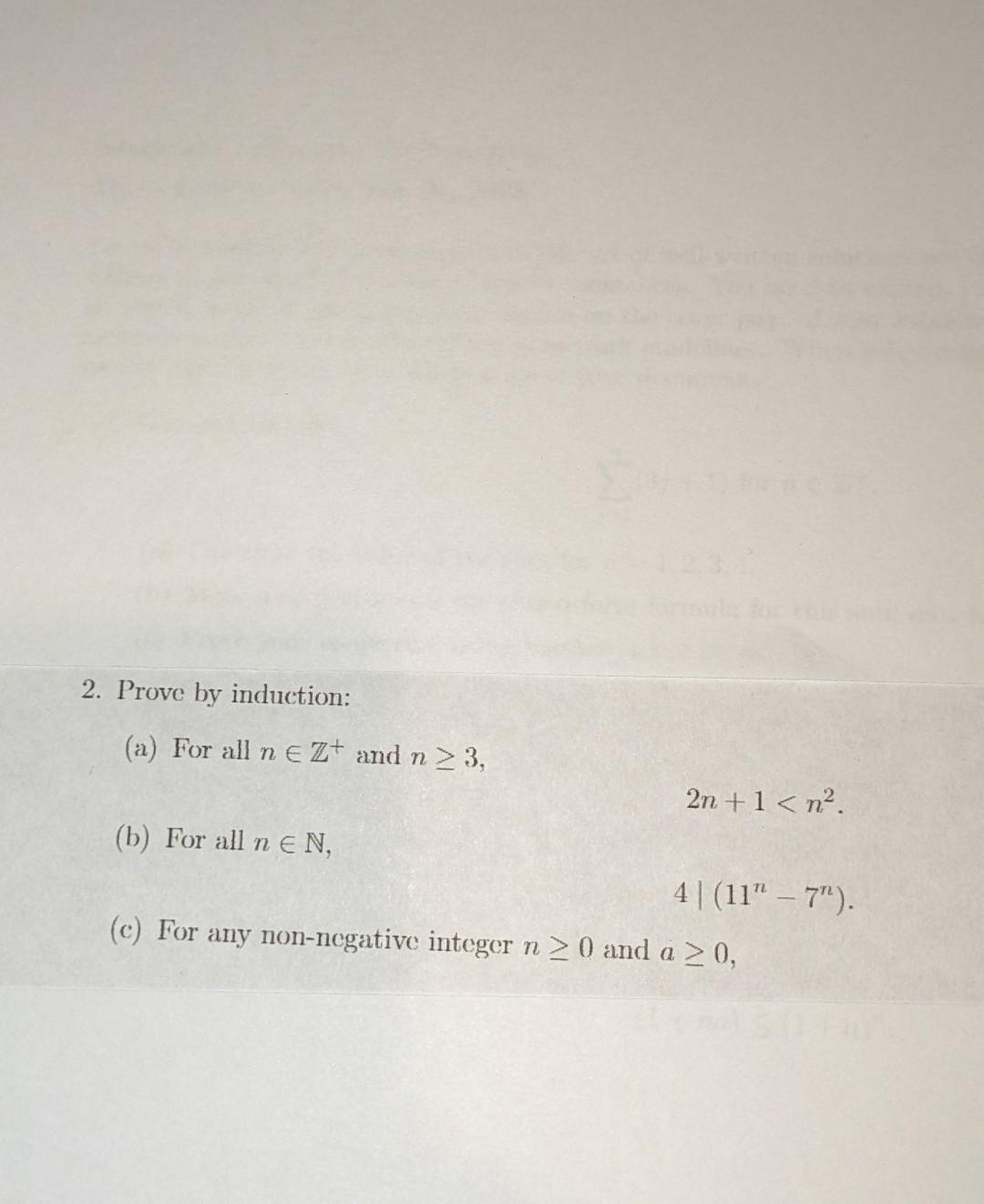 Solved Prove by induction:(a) ﻿For all ninZ+and | Chegg.com