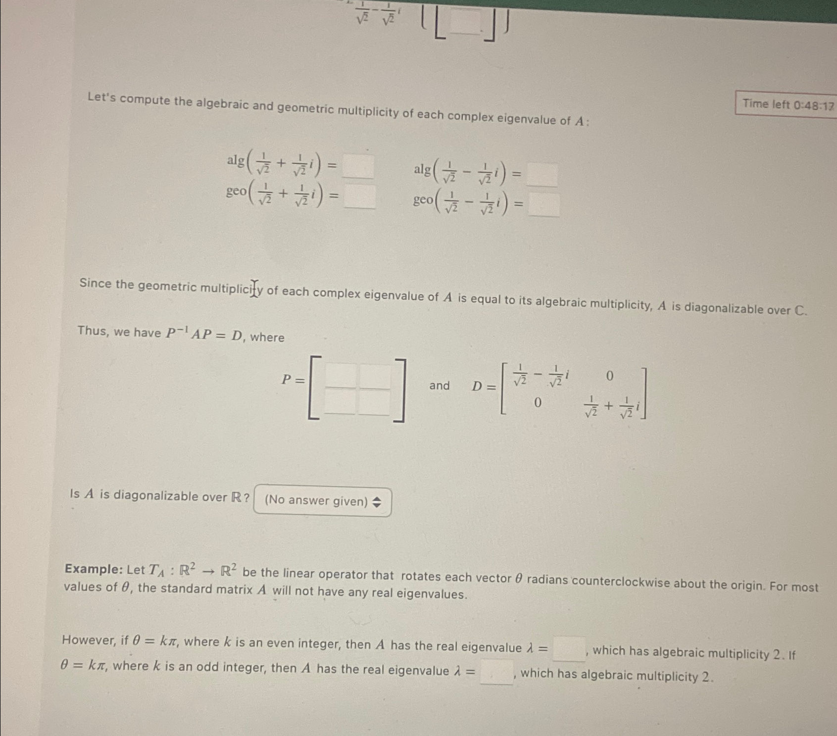 Solved Let's compute the algebraic and geometric | Chegg.com