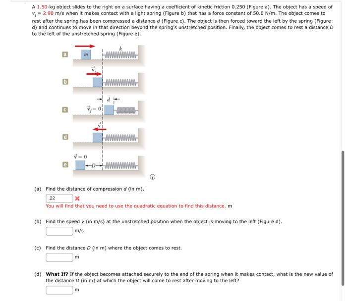 Solved A 1.50-kg object slides to the right on a surface | Chegg.com